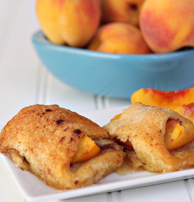 Fresh Peach Dumpling Roll-Ups | TheBestDessertRecipes.com