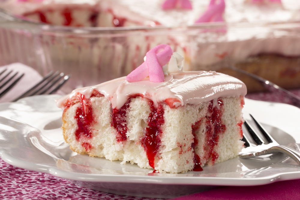 Pink Ribbon Poke Cake | MrFood.com
