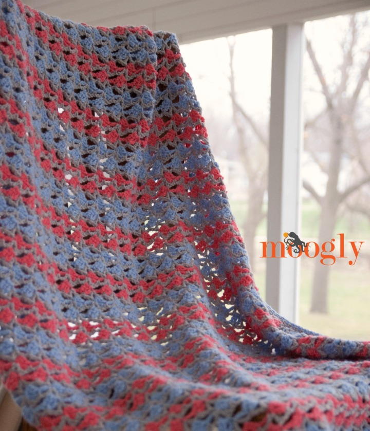 Neptune's Stripes Blanket | AllFreeCrochet.com