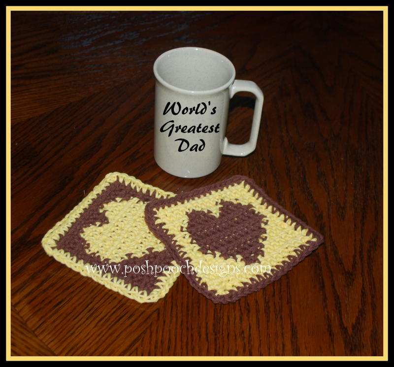 Heart Graph Pattern Coaster | AllFreeCrochet.com