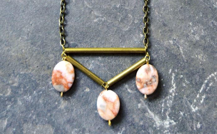 Bohemian Jasper Stone Pendant Necklace | AllFreeJewelryMaking.com
