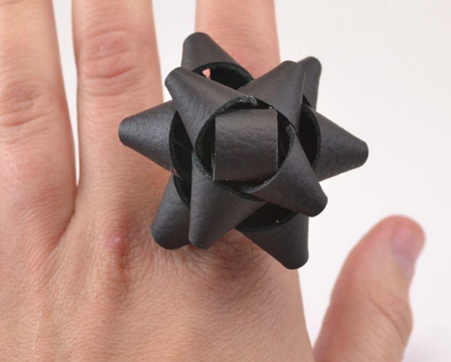 Festive Leather Bow DIY Ring | AllFreeJewelryMaking.com