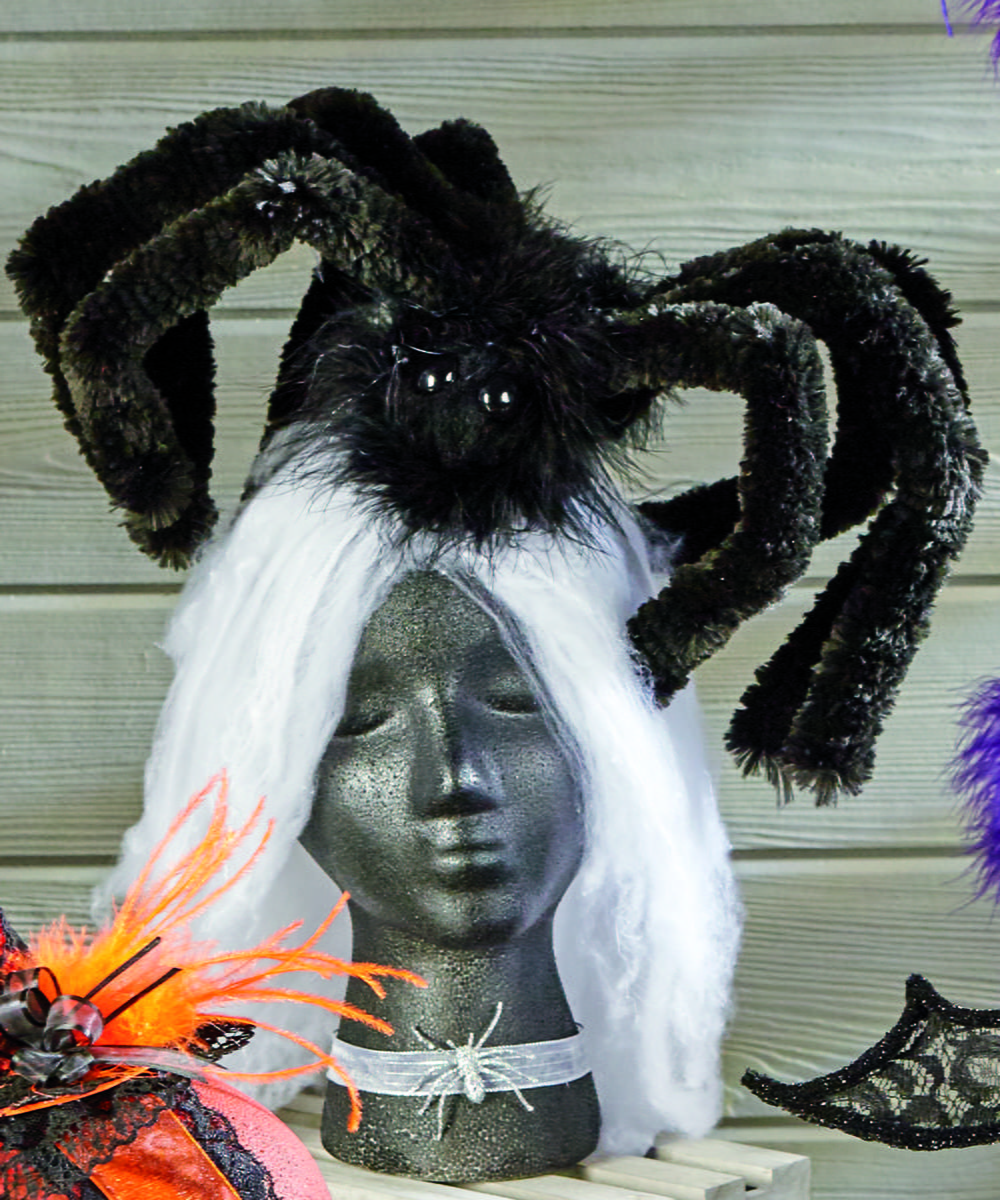 Giant Wooly Spider Halloween Headband | AllFreeHolidayCrafts.com