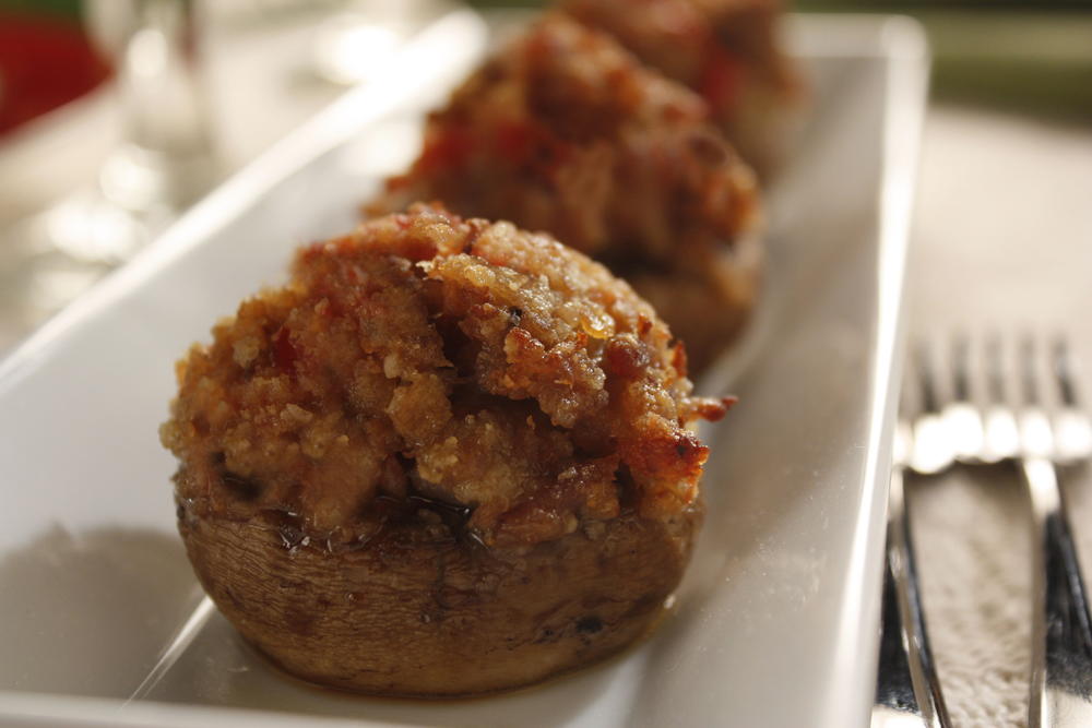 Sicilian Stuffed Mushrooms | MrFood.com