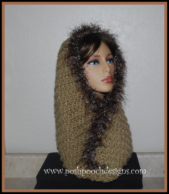 Fur Trimmed Cowl Snood | AllFreeCrochet.com