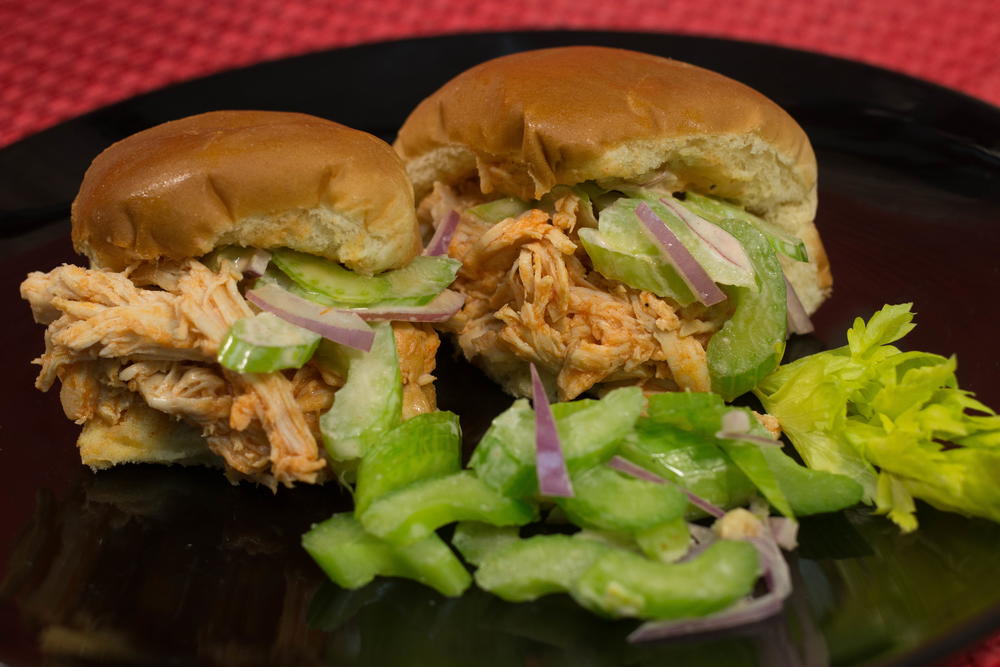 Slow Cooker Buffalo Chicken Sliders | AllFreeSlowCookerRecipes.com