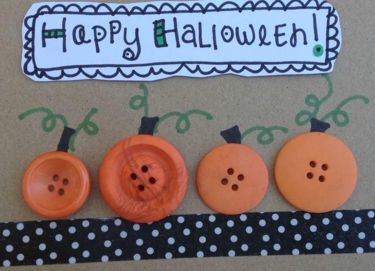 Bitty Button Pumpkins | AllFreeKidsCrafts.com