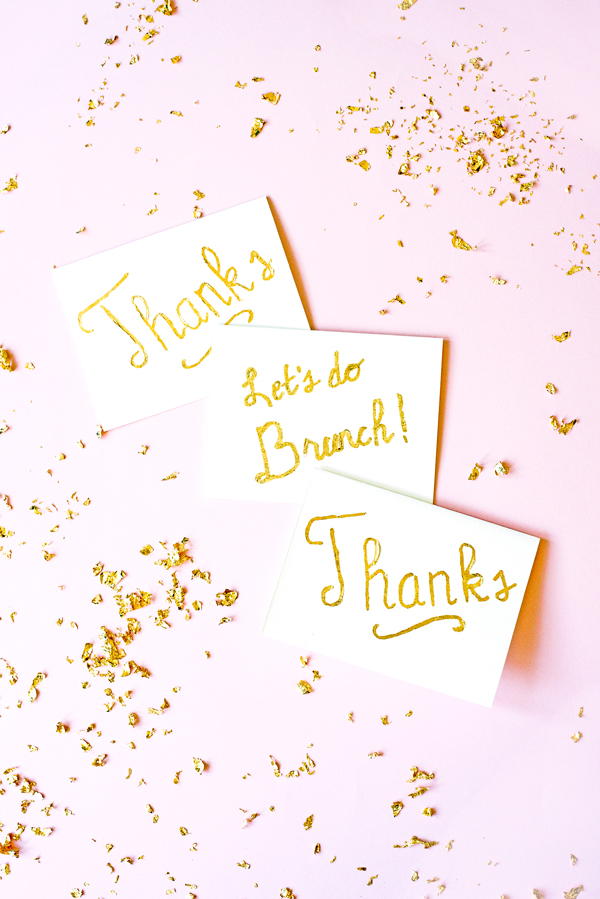 Simple Gilded Gold Leaf Greeting Cards | AllFreeKidsCrafts.com