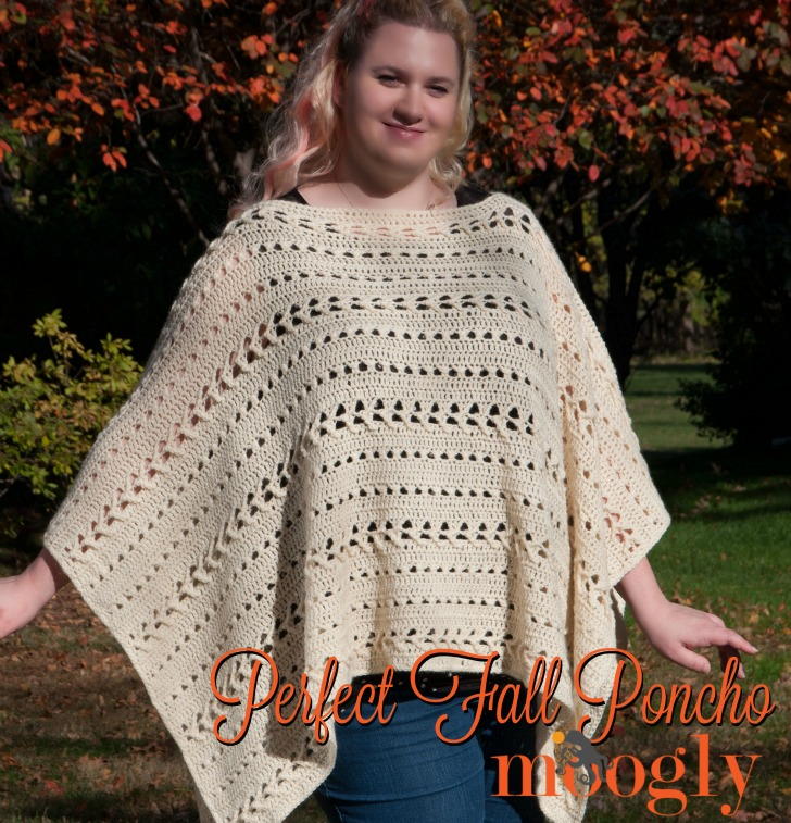 Perfect Fall Poncho | AllFreeCrochet.com