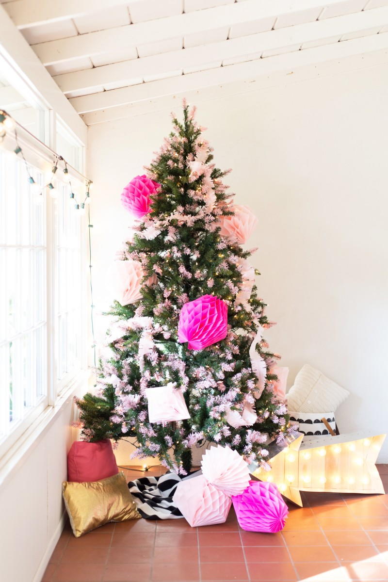 Pink Tipped Christmas Tree | AllFreeChristmasCrafts.com