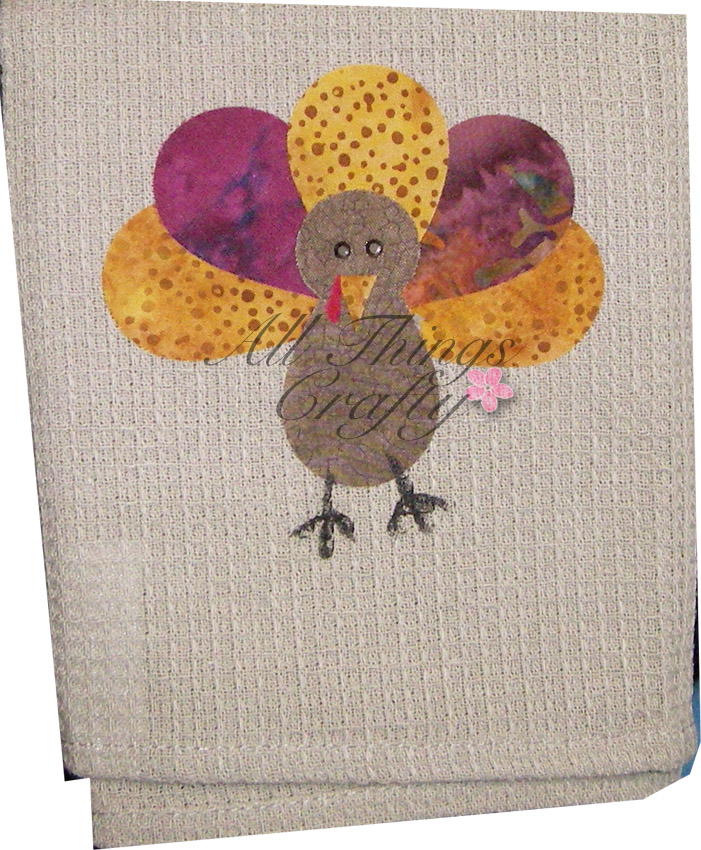 Turkey Applique Thanksgiving Towel | FaveQuilts.com