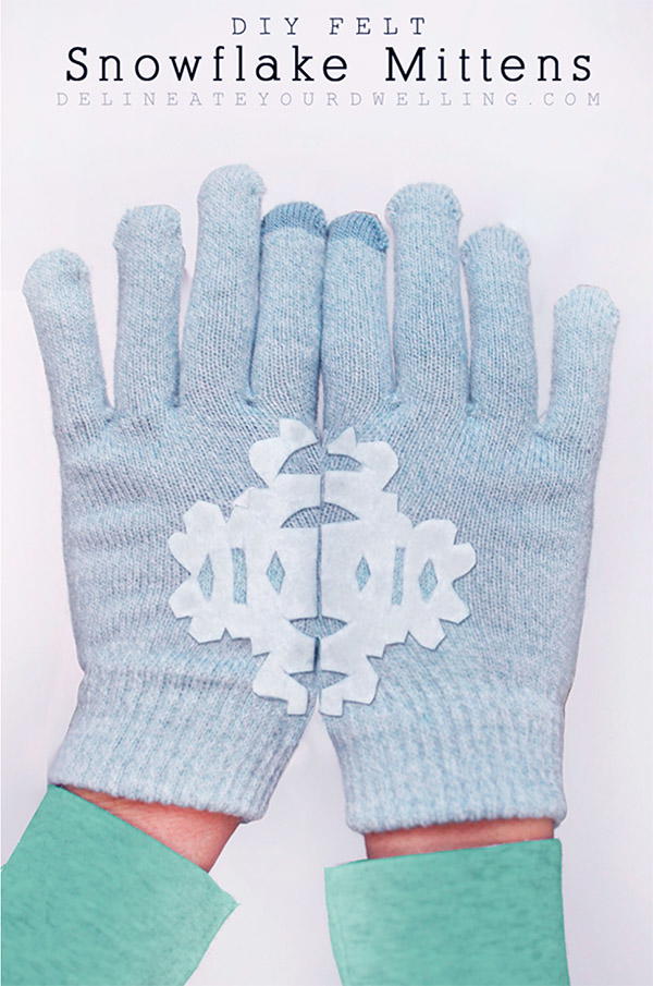 DIY Felt Snowflake Mittens | AllFreeHolidayCrafts.com