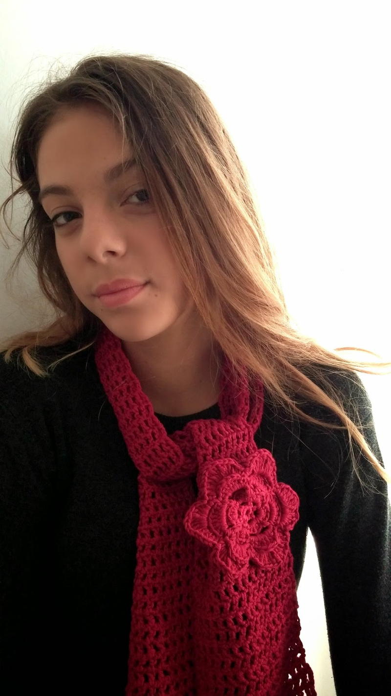 Quick Crochet Flower Scarf | AllFreeCrochet.com Quick Crochet Flower Scarf | AllFreeCrochet.com