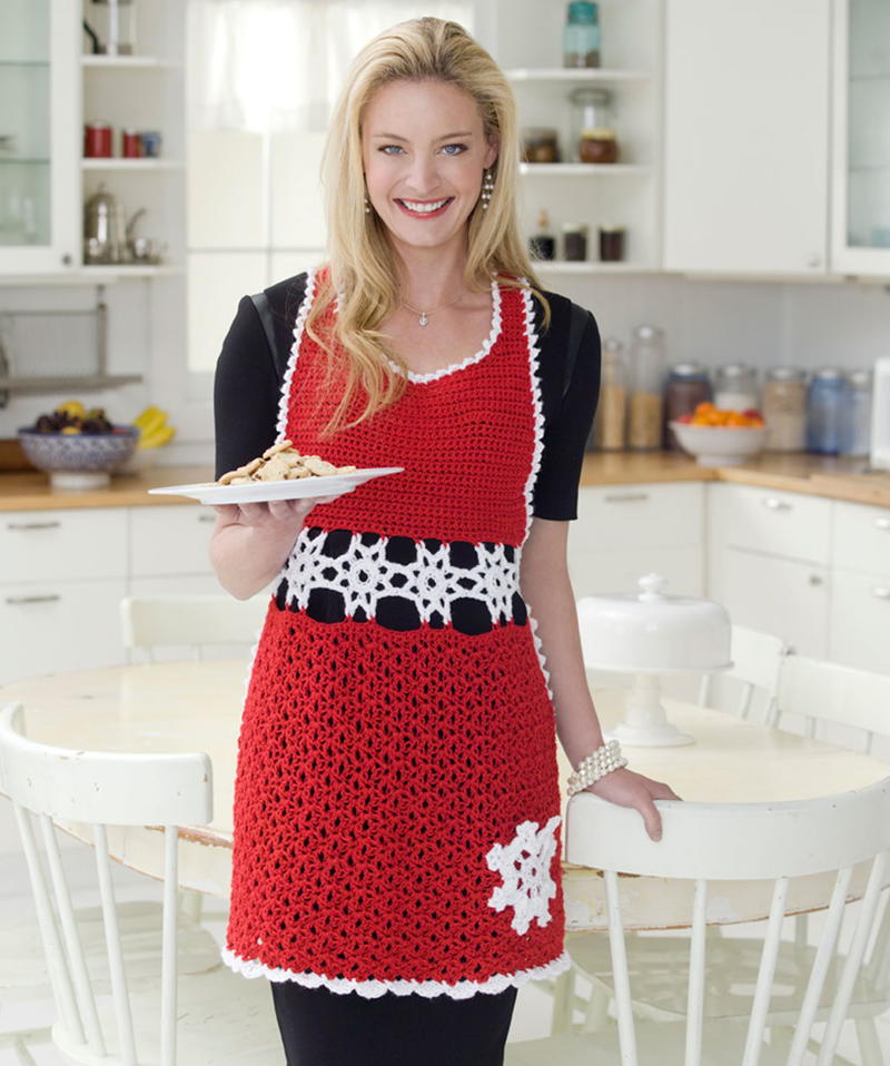 Snowflake Hostess Apron | FaveCrafts.com