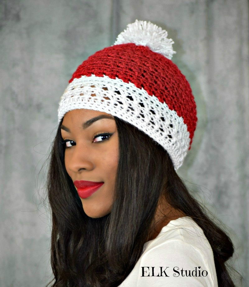 Peppermint Kisses Hat | AllFreeCrochet.com