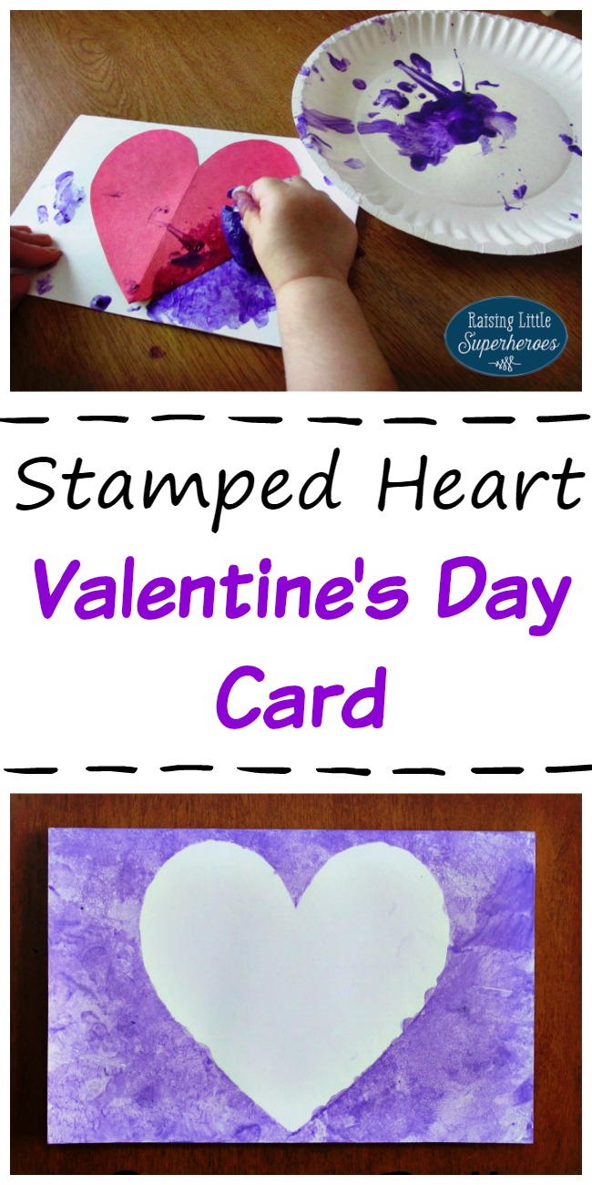 Stamped Heart Valentine's Day Card | AllFreeKidsCrafts.com