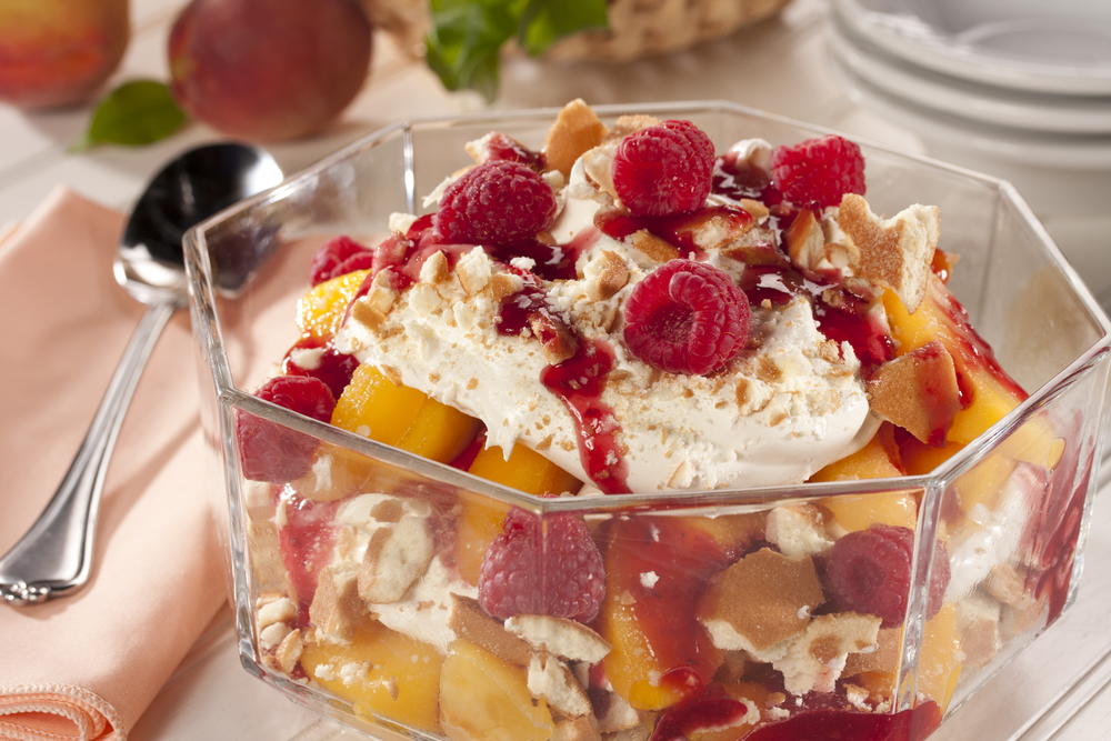 Peach Melba 'n' Cream Trifle | EverydayDiabeticRecipes.com