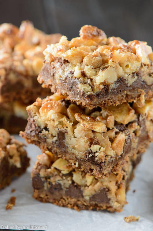Chocolate Toffee Layer Bars | TheBestDessertRecipes.com