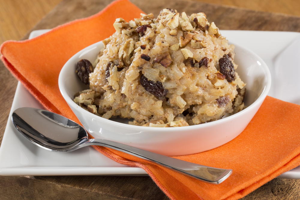 Bourbon-Pecan Rice Pudding | MrFood.com