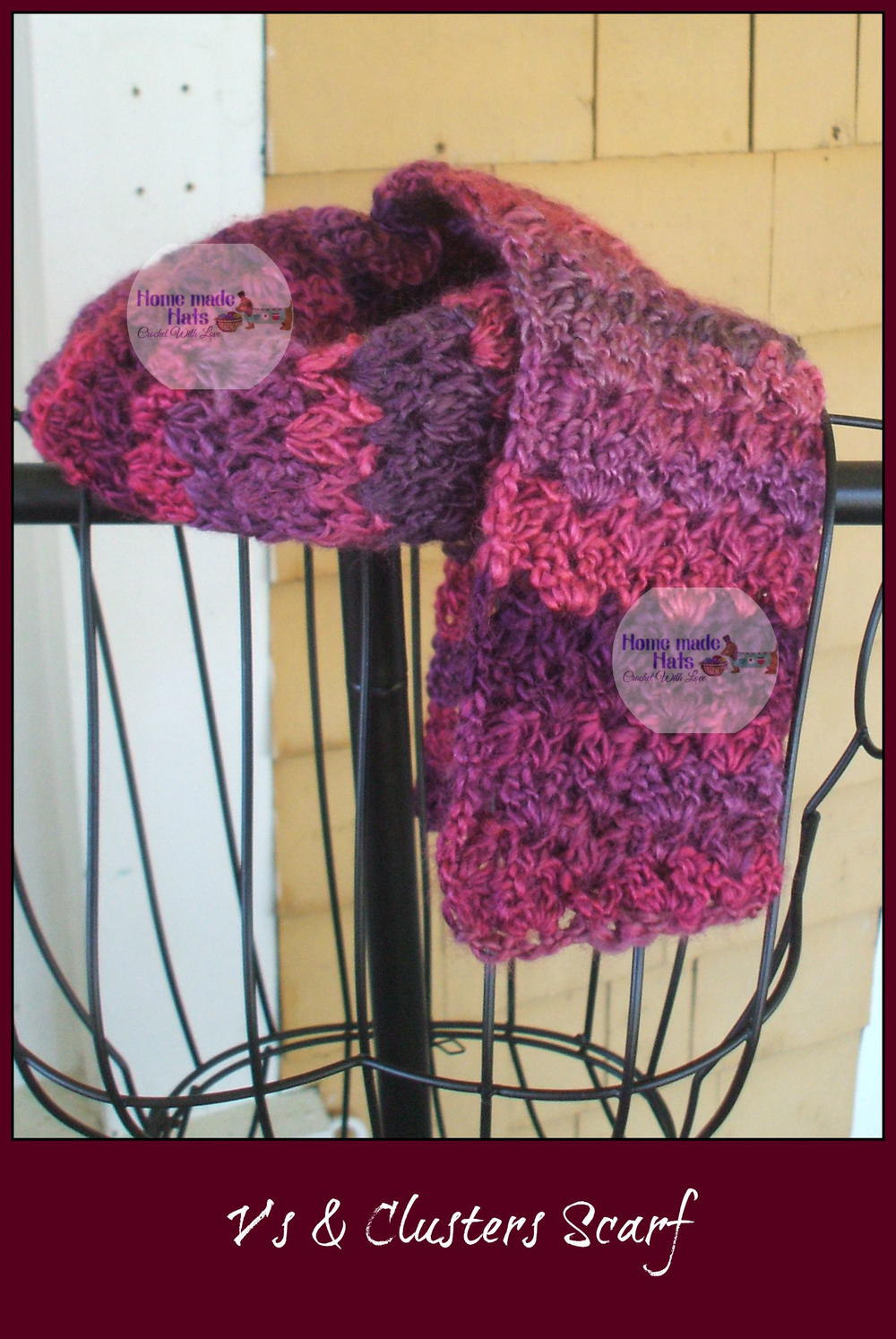 V's & Clusters Crochet Scarf | AllFreeCrochet.com