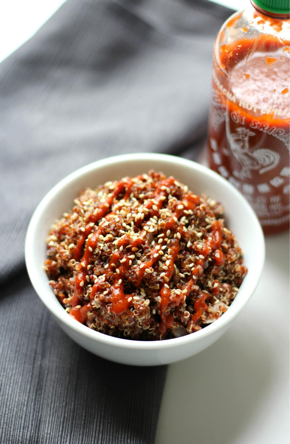 Spicy Red Sriracha Quinoa | FaveGlutenFreeRecipes.com