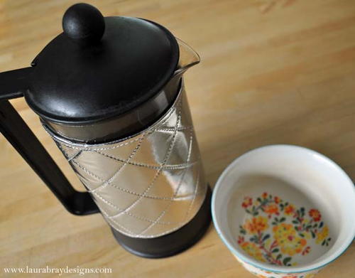 Silver French Press Cozy | FaveCrafts.com