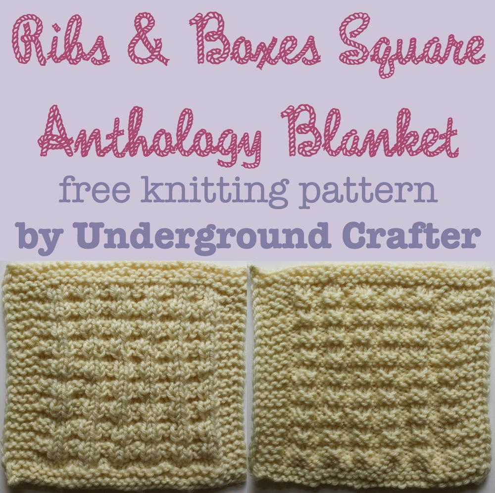 Ribs and Boxes Square | AllFreeKnitting.com