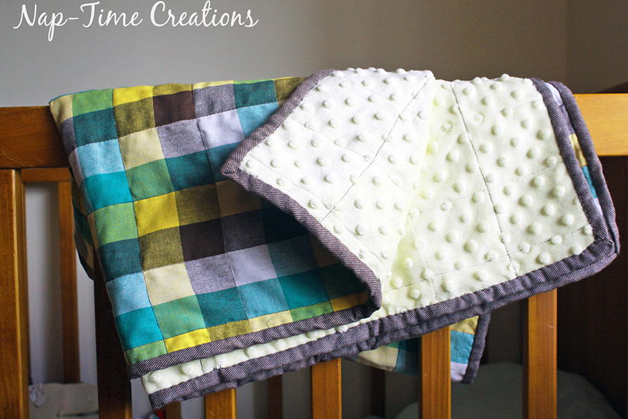 Geometric Fabric Baby Blanket | AllFreeSewing.com