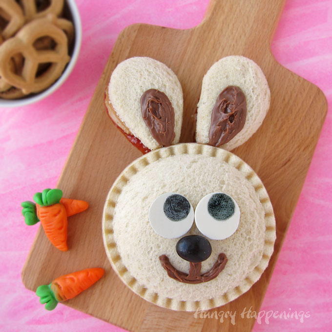 PB&J Bunny Sandwich Snack | AllFreeKidsCrafts.com