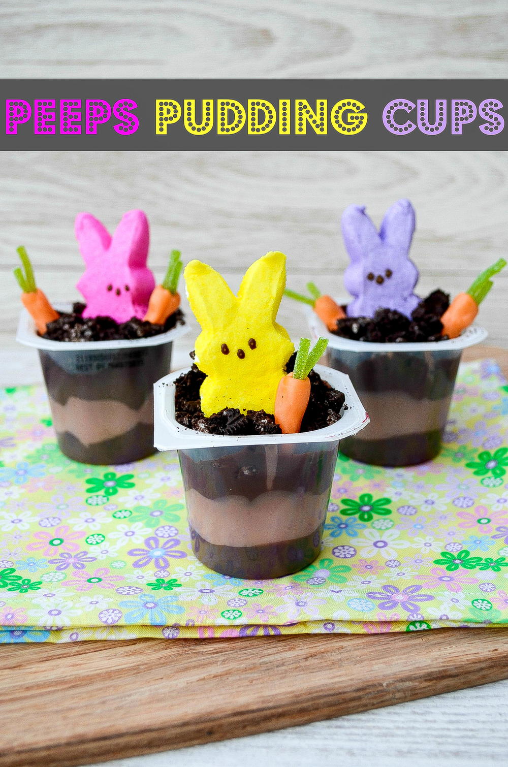 Peeps Pudding Cups | TheBestDessertRecipes.com