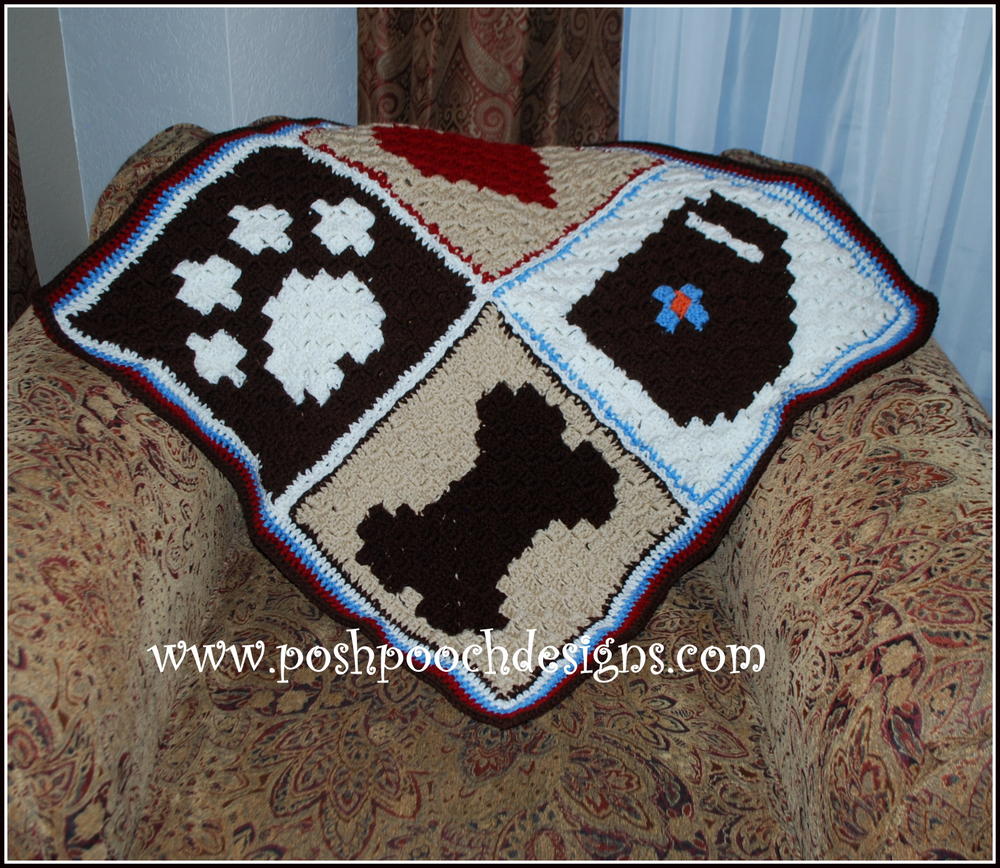 Pixel Graph Dog Blanket | AllFreeCrochet.com