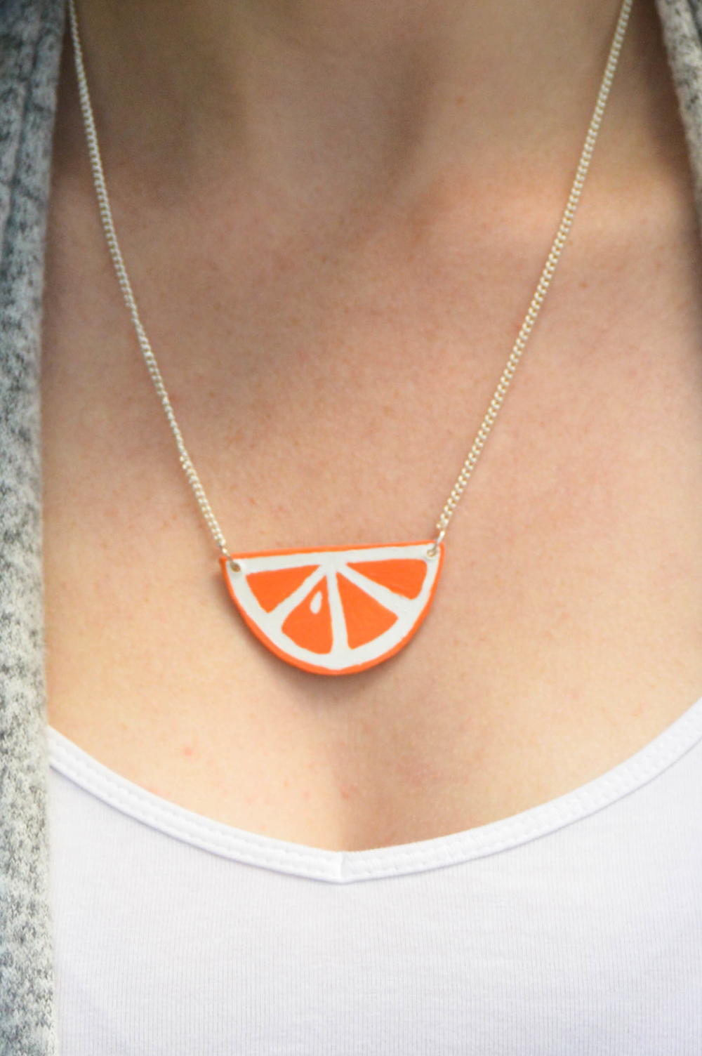 Summer Style Citrus Necklace | AllFreeJewelryMaking.com