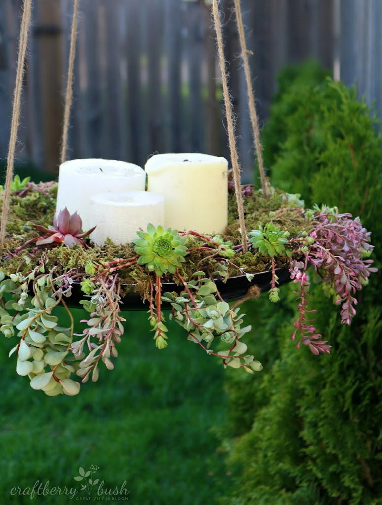 Summer Succulent DIY Chandelier | AllFreeHolidayCrafts.com