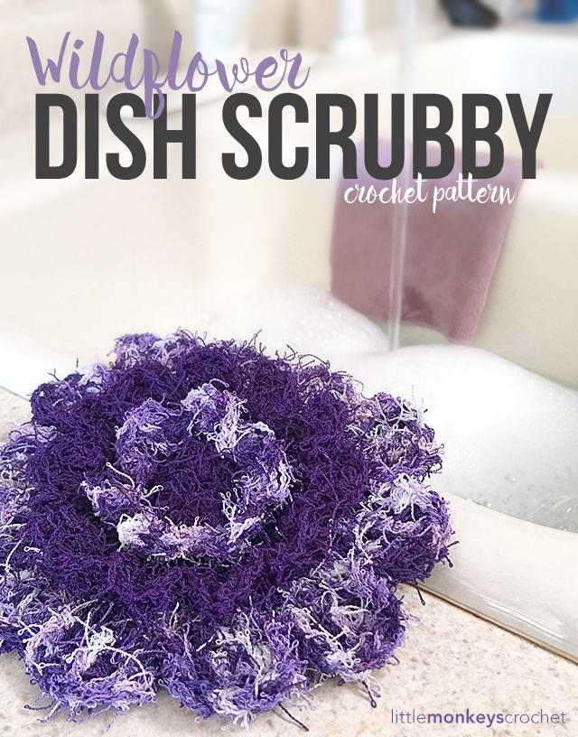 Wildflower Dish Scrubby | AllFreeCrochet.com