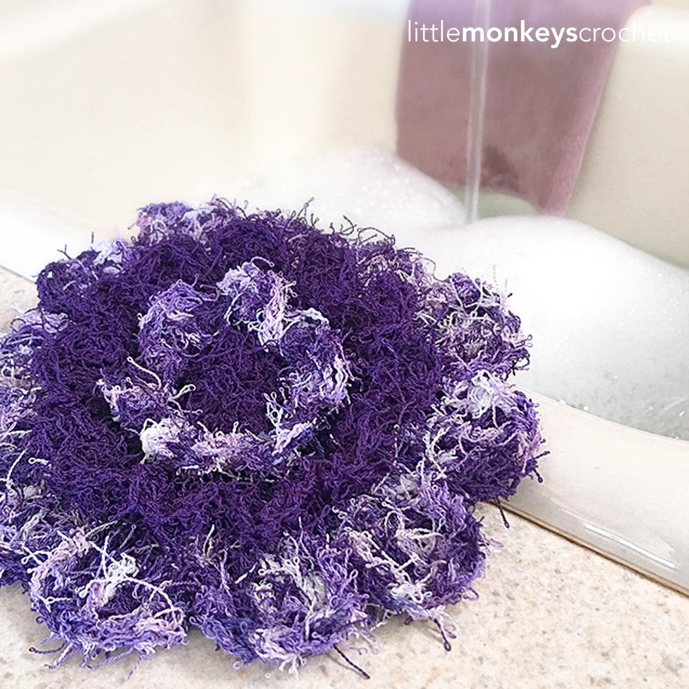 Wildflower Dish Scrubby | AllFreeCrochet.com
