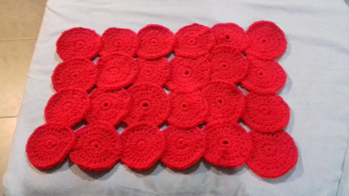 Red Christmas Crochet Rug | FaveCrafts.com