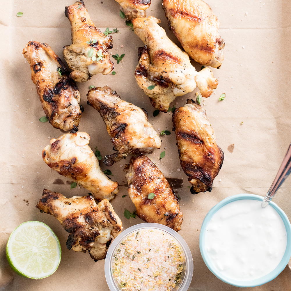 Citrus Herb Salt Crispy Grilled Chicken Wings | RecipeLion.com