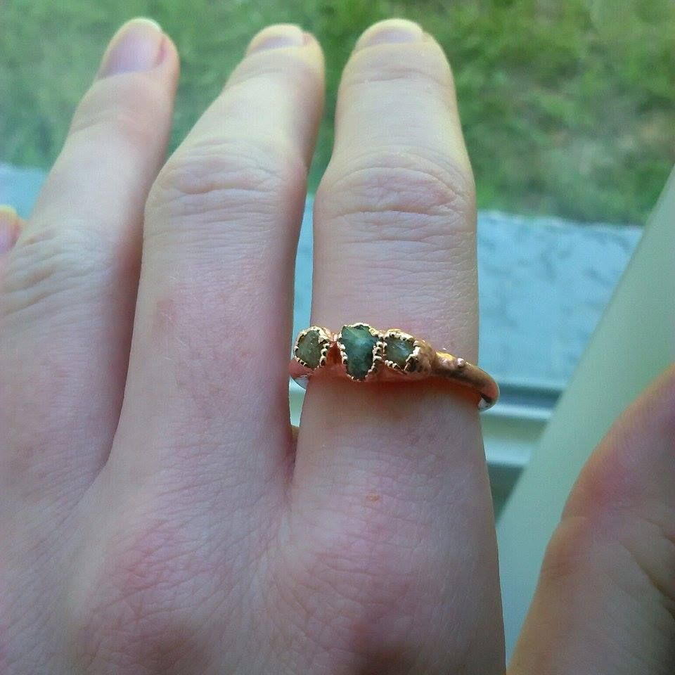 Shimmering Crystal and Copper DIY Ring | AllFreeJewelryMaking.com