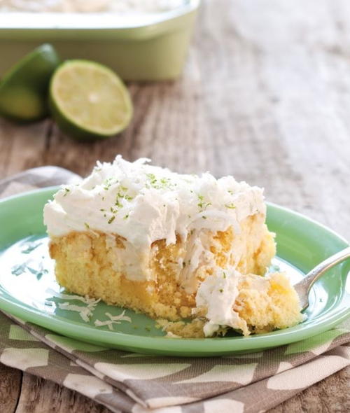 Tropical Key Lime Coconut Sheet Cake | FaveSouthernRecipes.com