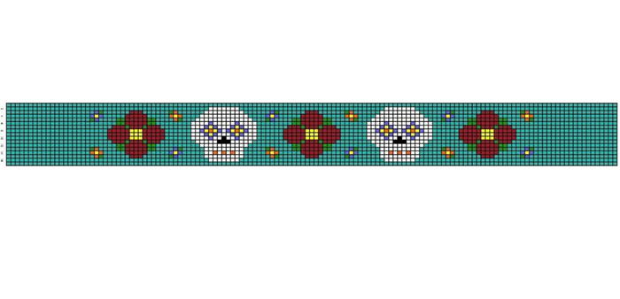 Sugar Skull Bead Loom Pattern | AllFreeJewelryMaking.com