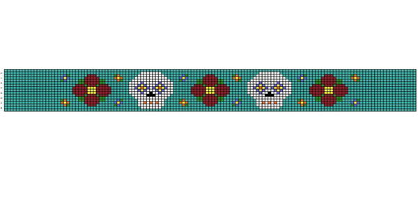 Sugar Skull Bead Loom Pattern | AllFreeJewelryMaking.com
