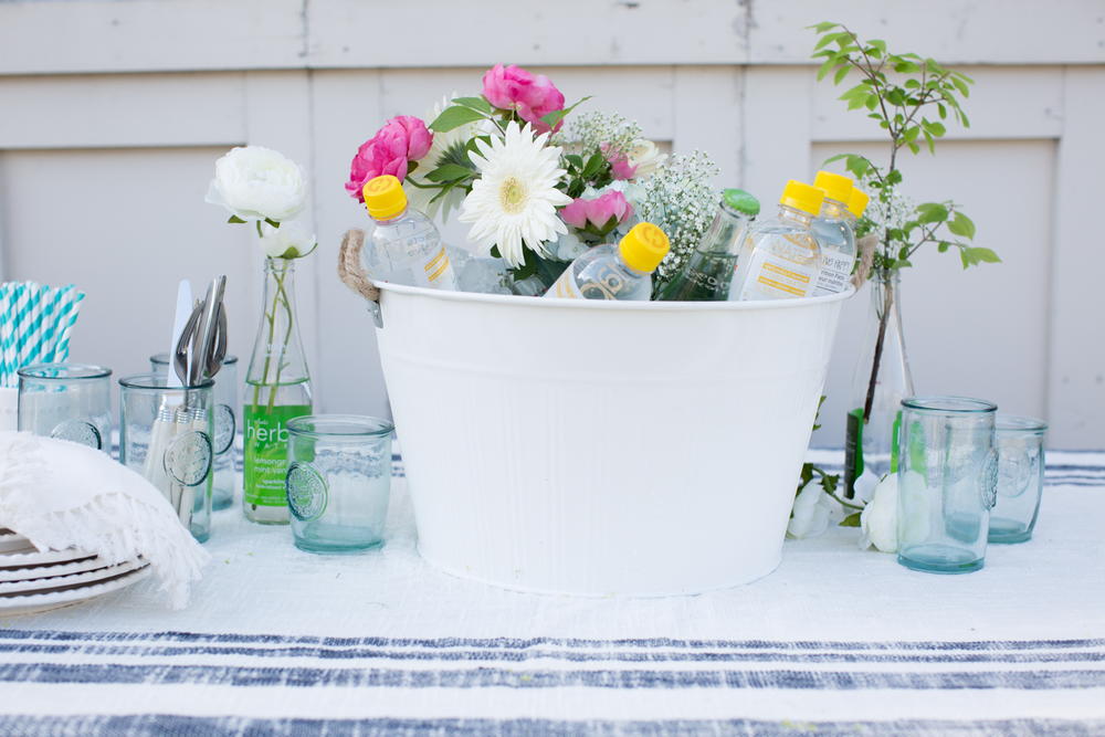 Beverage Bucket Floral Centerpiece | AllFreeDIYWeddings.com