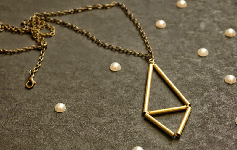 Golden Geometric DIY Necklace | AllFreeJewelryMaking.com