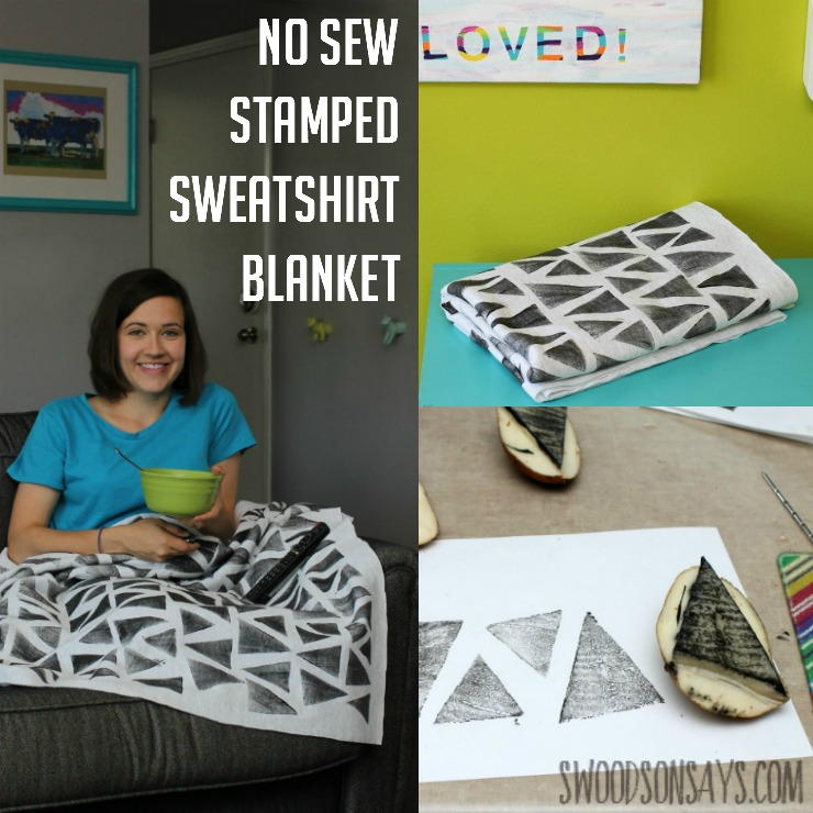 No Sew Stamped Blanket | AllFreeSewing.com