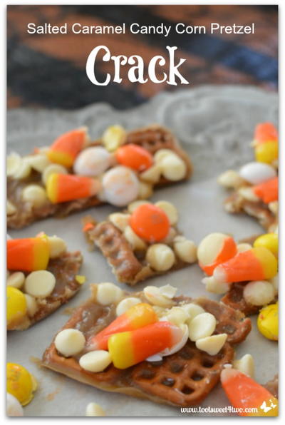 Salted Caramel Candy Corn Pretzel Crack | FaveSouthernRecipes.com