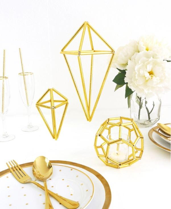 Geometric Gold DIY Party Decor | AllFreeDIYWeddings.com