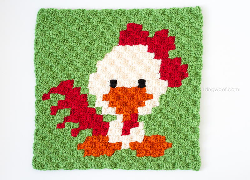 Zoodiacs Rooster Afghan Square | AllFreeCrochet.com