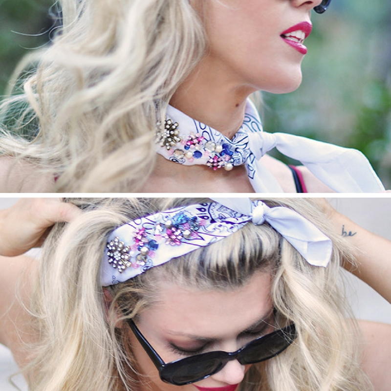 Multipurposeful Bejeweled Bandana Accessory | AllFreeJewelryMaking.com