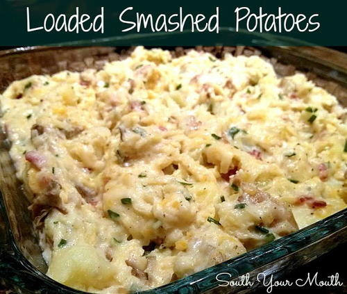 Loaded Smashed Potatoes | AllFreeCasseroleRecipes.com