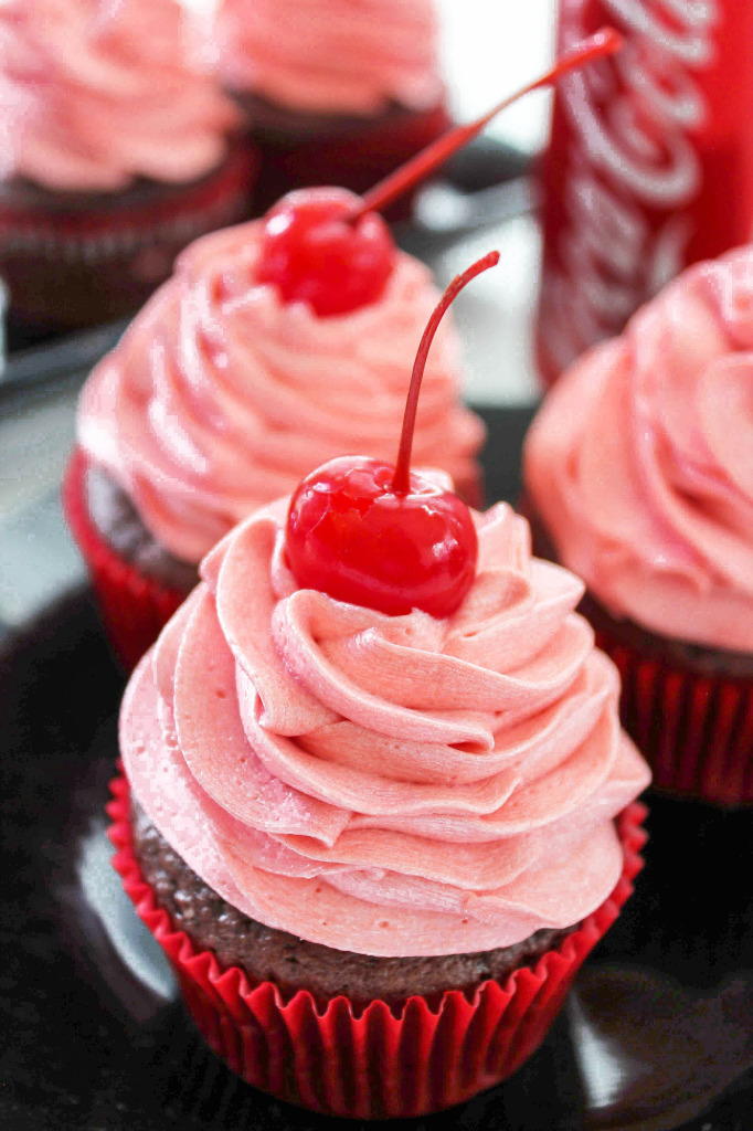 Cherry Coke Cupcakes | TheBestDessertRecipes.com